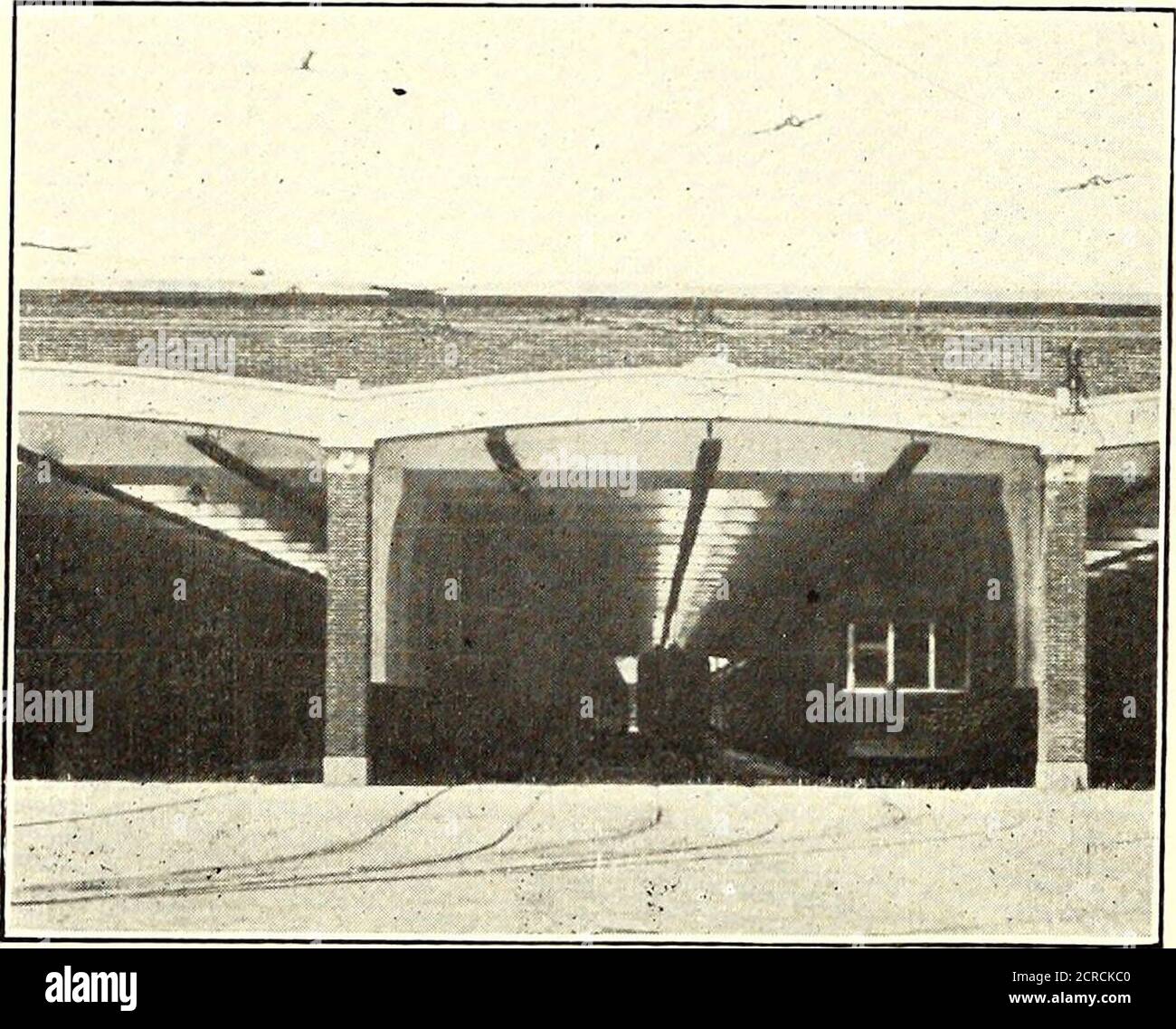 . Electric railway journal . Luzerne Carhouse—Stiff-leg Derrick in Use ...