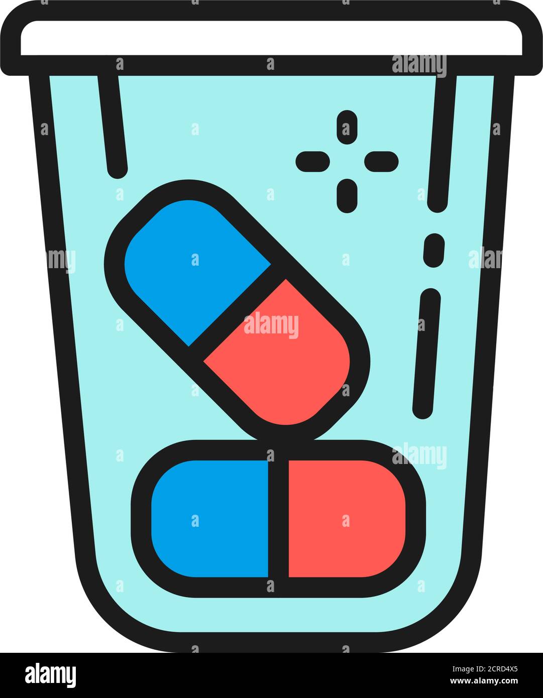 Pills container, medications, vitamins flat color line icon Stock ...