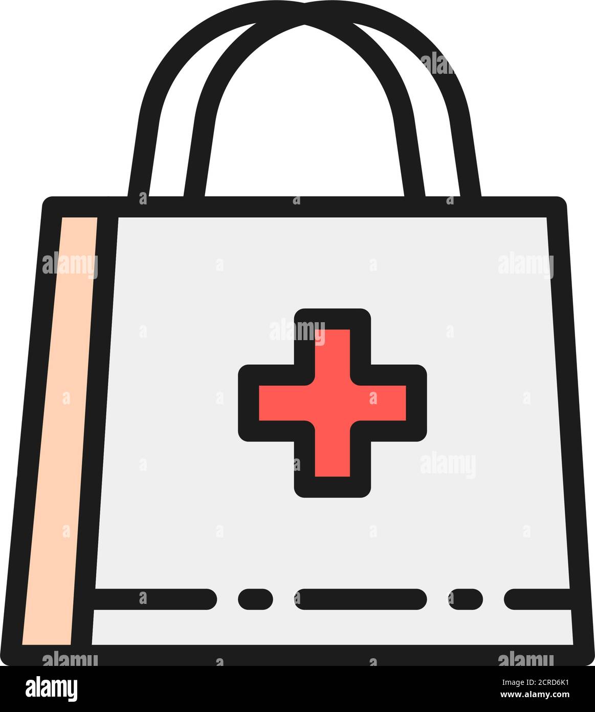 First aid kit, doctor bag, medical briefcase flat color line icon Stock ...