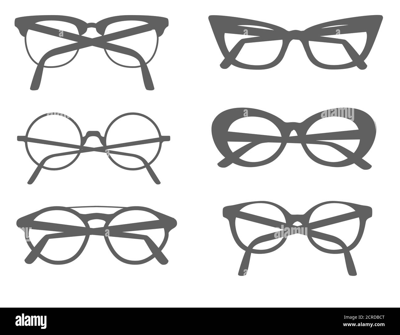 Set of different modern eye glasses flat vector illustration isolated ...