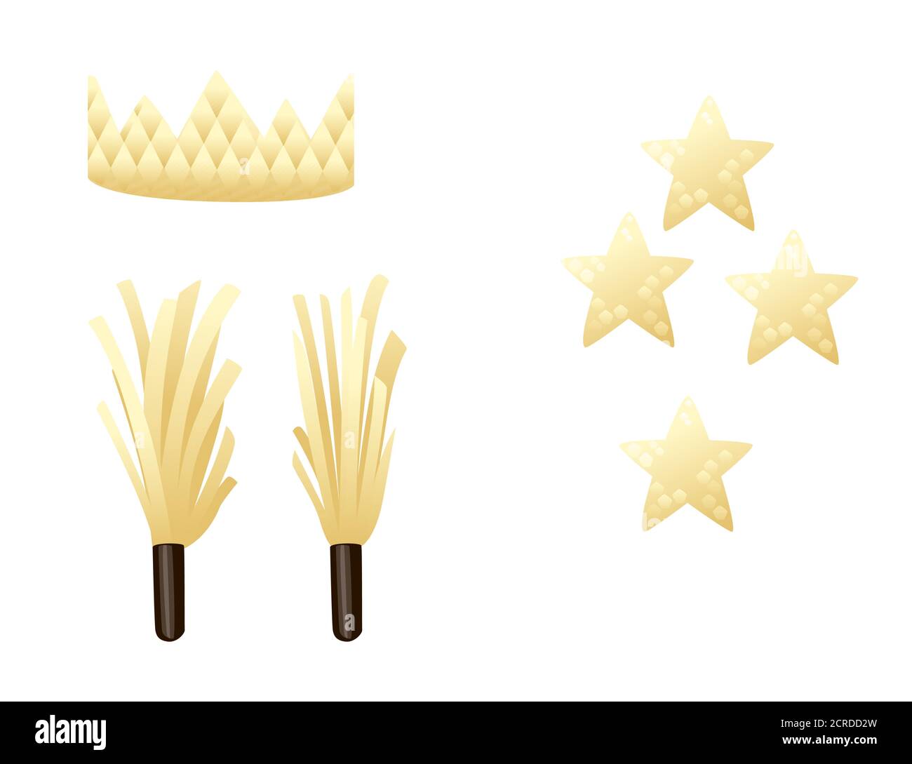 Flat soft gold accessories for party or celebration event flat vector ...