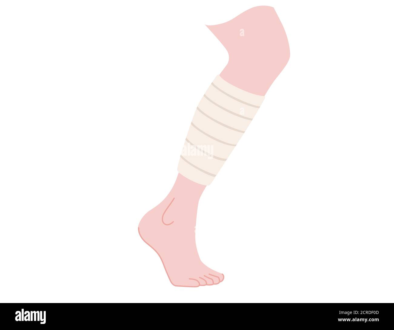 Healthy bandage for leg recovery flat vector illustration on white ...
