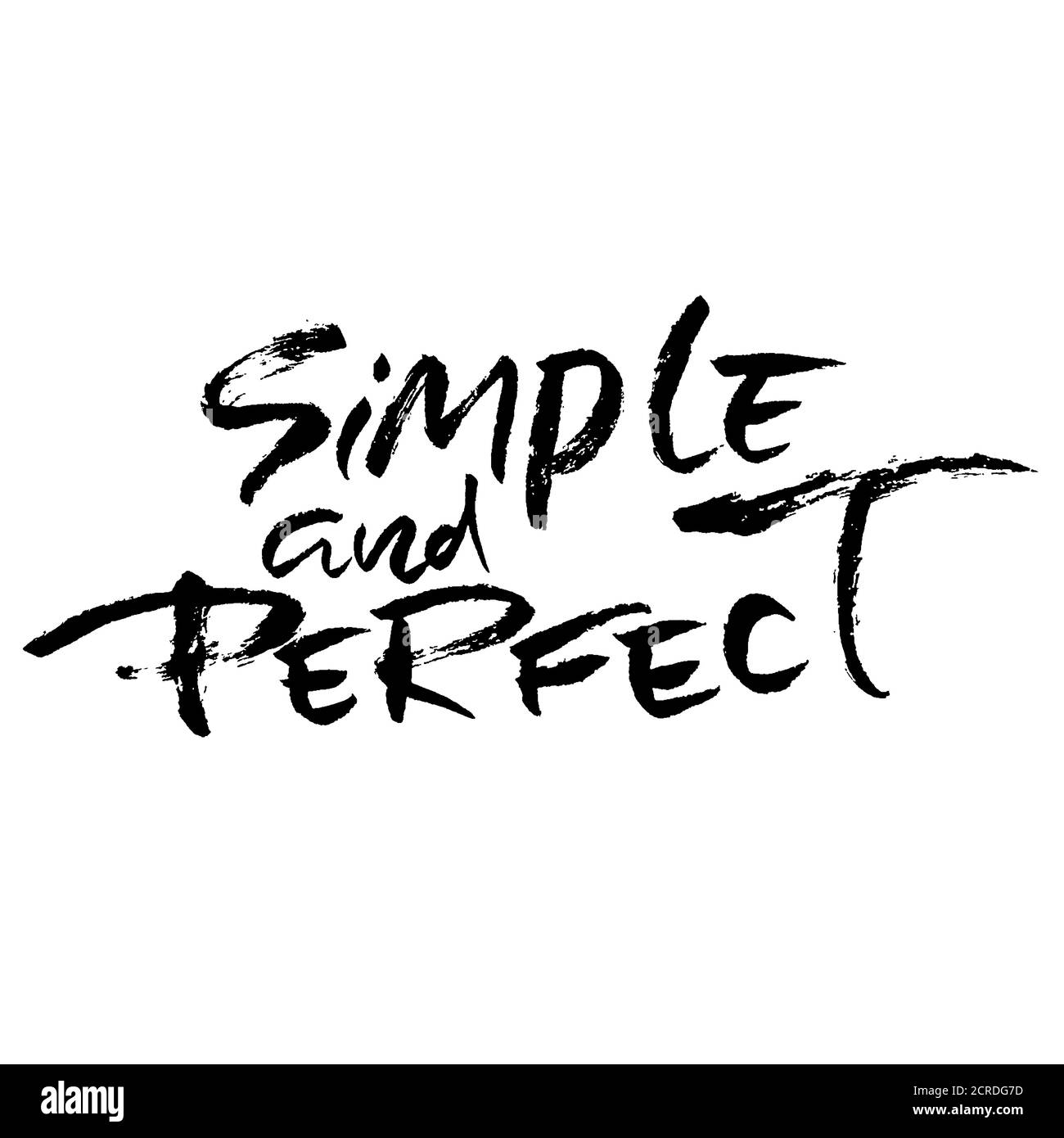 Simple and perfect. Hand drawn modern brush lettering. Typography ...