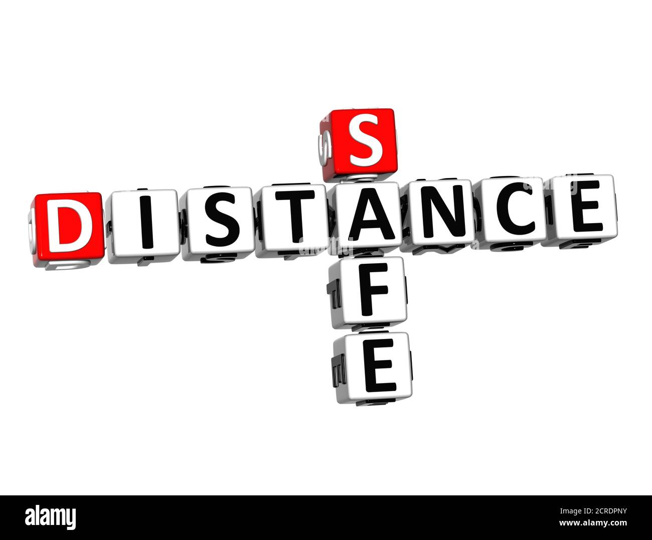 Keep Social Distance. Stay Safe. White and Red 3D Crossword Puzzle ...