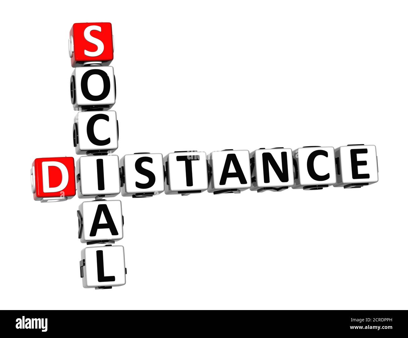 Keep Social Distance. Stay Safe. White and Red 3D Crossword Puzzle ...