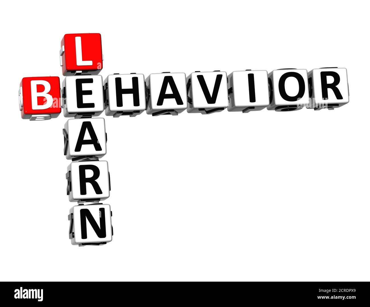 Learn Behavior. White and Red 3D Crossword Puzzle Stock Photo - Alamy