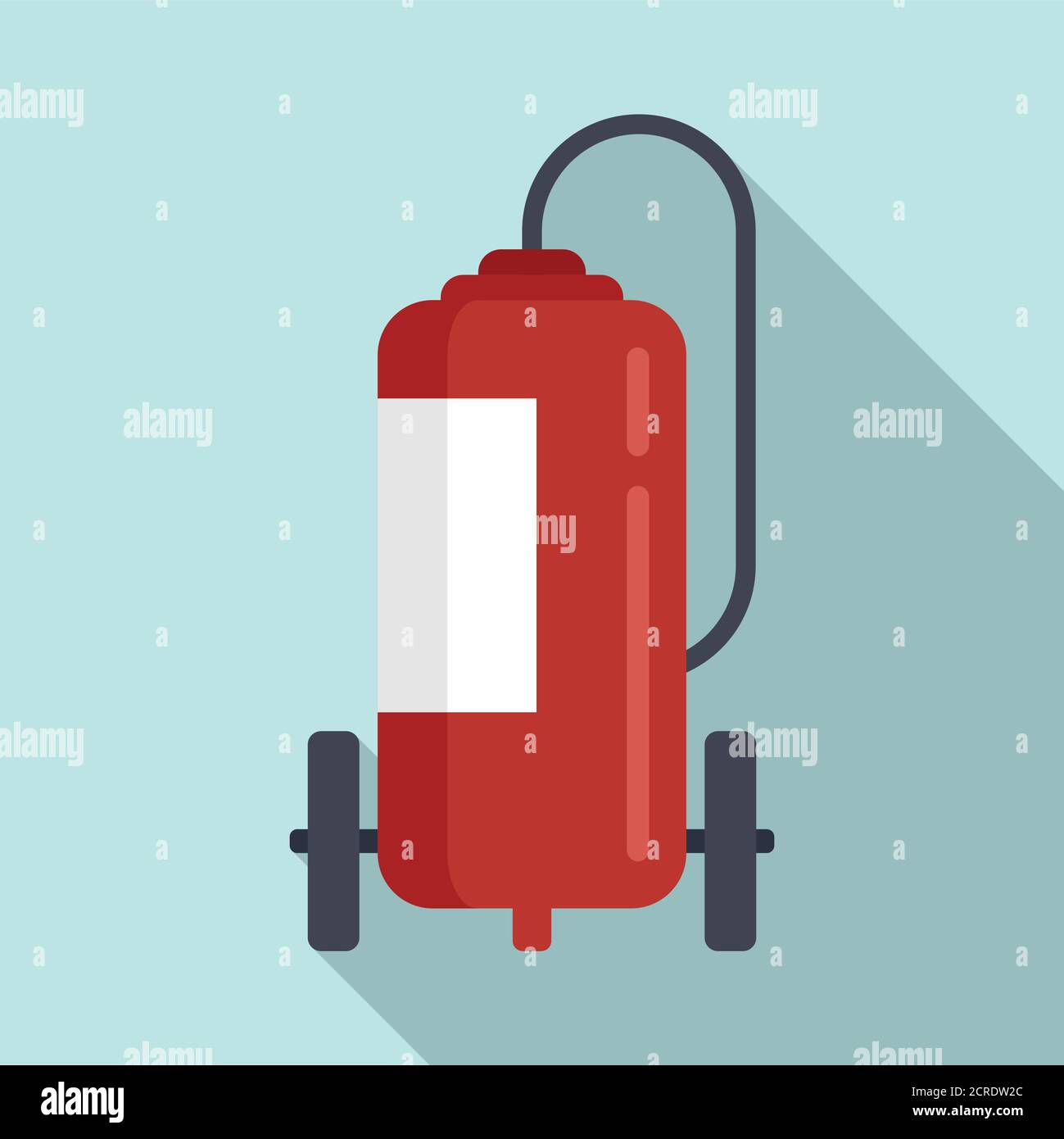 Fire extinguisher wheels icon. Flat illustration of fire extinguisher ...