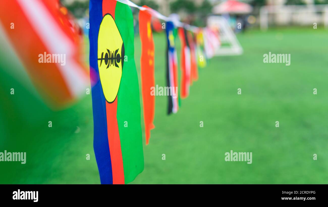 Caledonia flag and other Colorful flags of different countries Stock ...