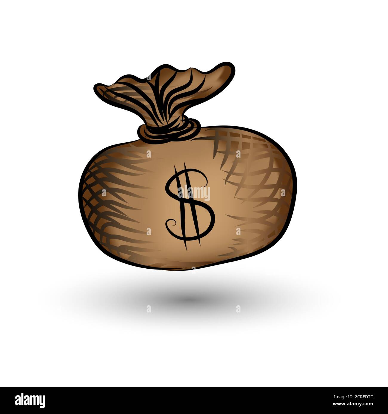Money bag. Drawn bag of money. Vector illustration Stock Vector Image ...