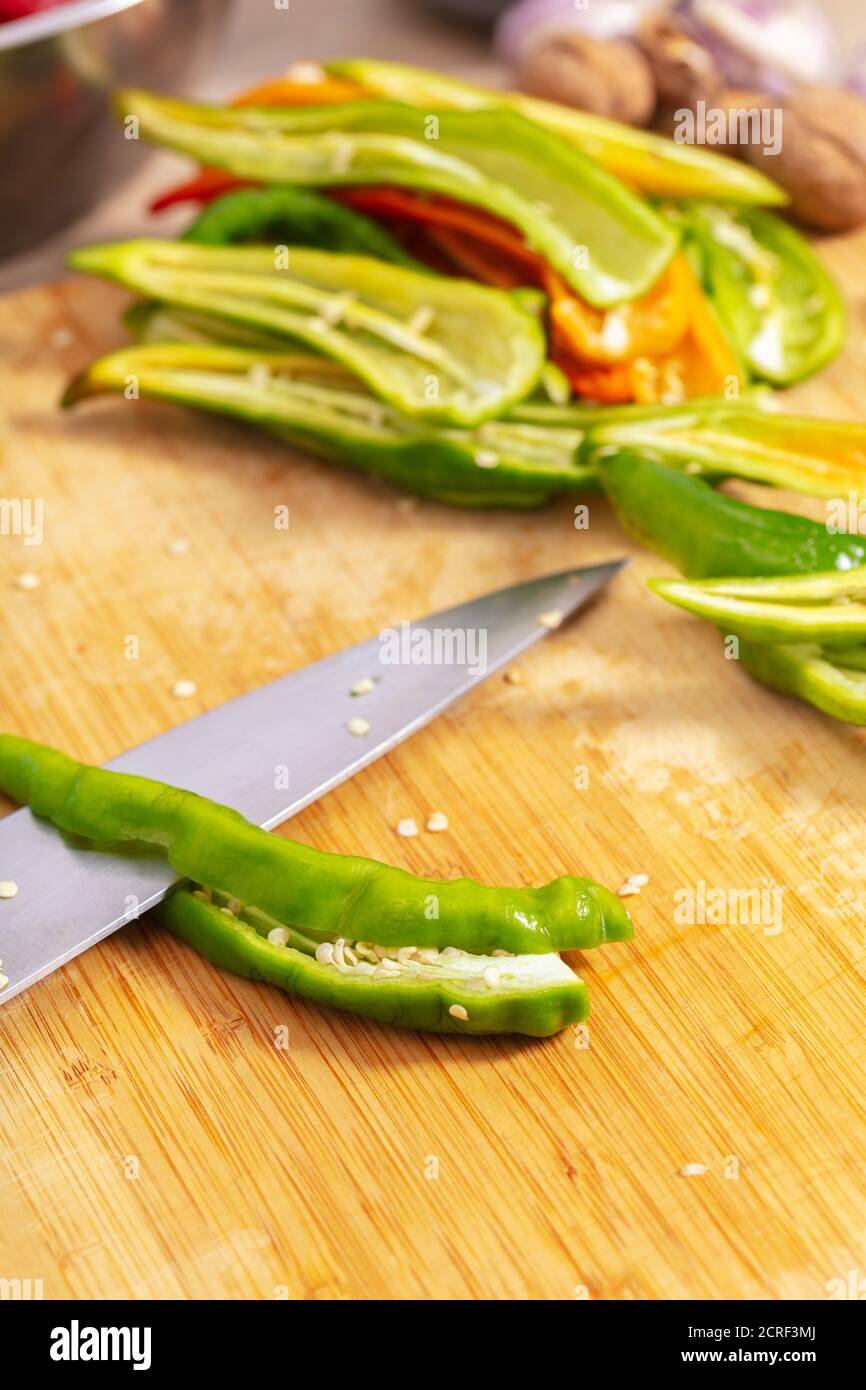Capsicum cutting knife chef hi-res stock photography and images - Alamy