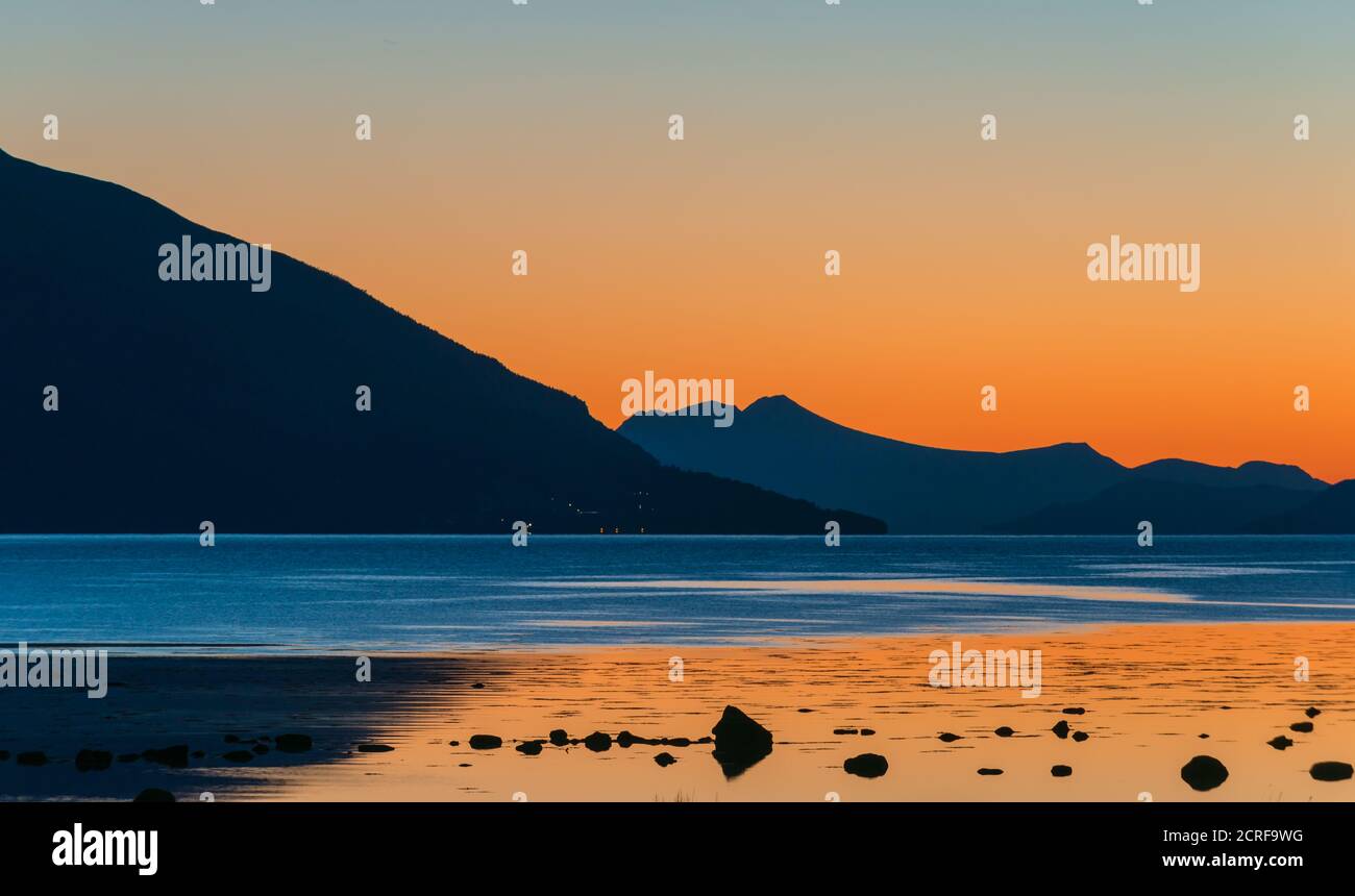 Beautiful view norwegian lake sunset hi-res stock photography and ...