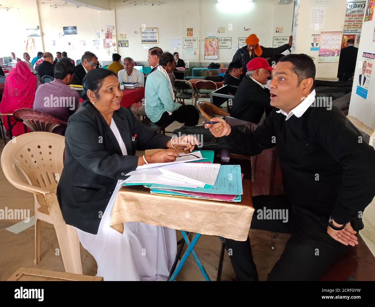 DISTRICT KATNI, INDIA - JANUARY 27, 2020: Indian woman lawyer working ...