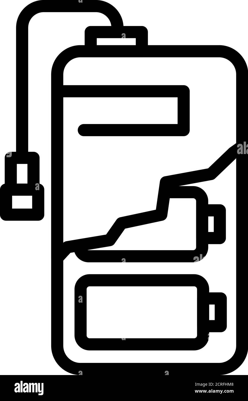 Cell battery power bank icon, outline style Stock Vector Image & Art ...