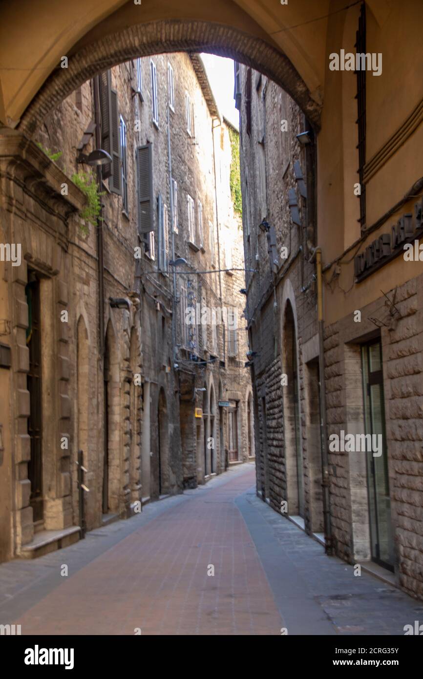 Medieval architectures in the historical center of Perugia, Italy Stock ...