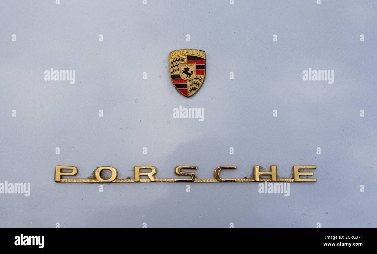 Vintage Porsche nameplate Stock Photo - Alamy