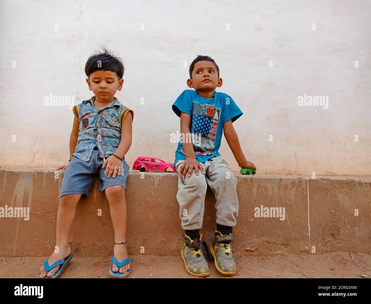 DISTRICT KATNI, INDIA - MAY 21, 2020: Indian little kids seating ...