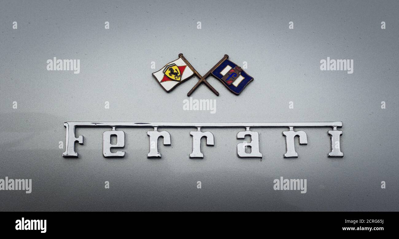Classic Ferrari nameplate Stock Photo - Alamy