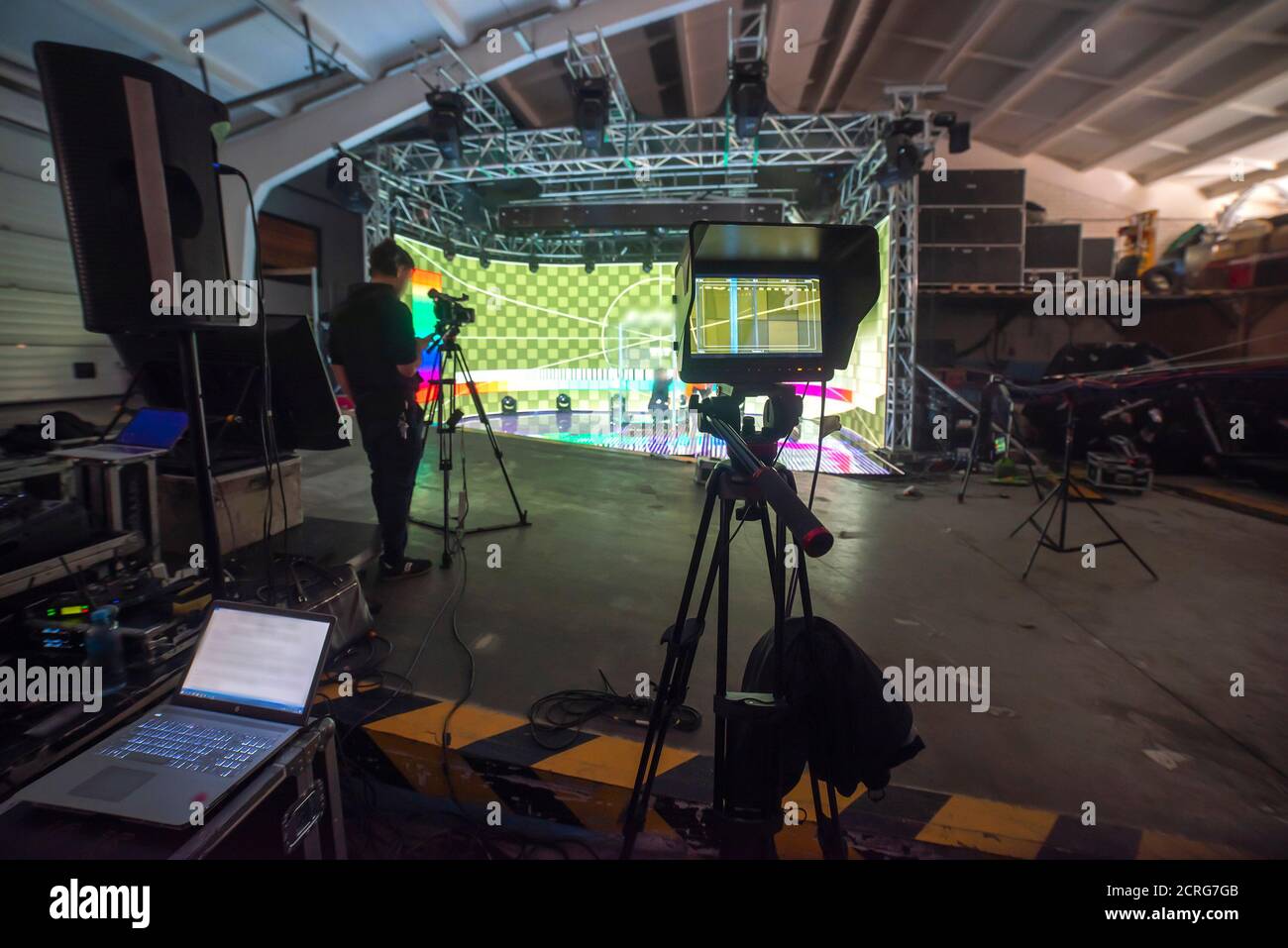 TV studio for filming programs and news Stock Photo - Alamy