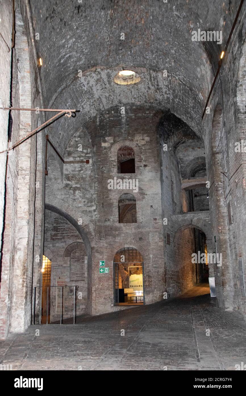 Rocca Paolina, a huge medieval fortress in the underground of Perugia ...