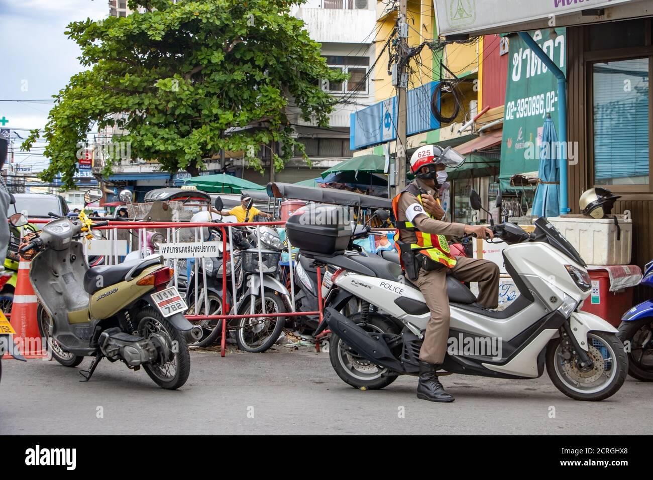 Bangkok police scooter hi-res stock photography and images - Alamy