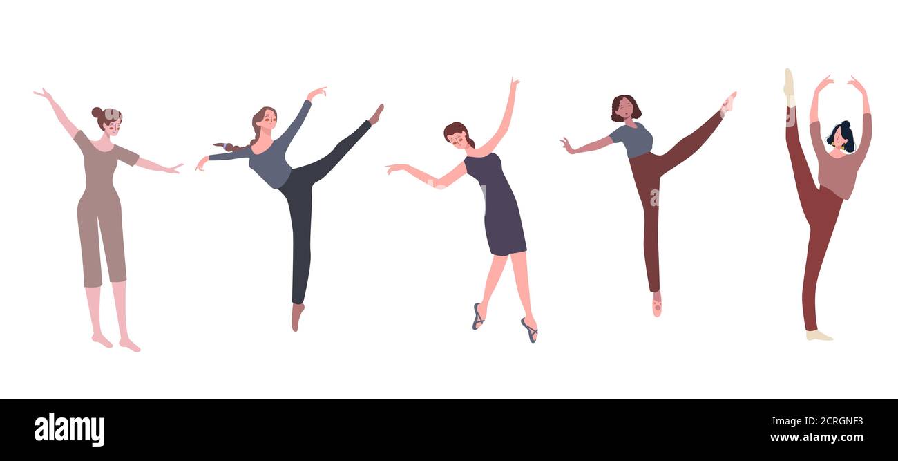 Ballerina set collection training dance ballet white isolation ...