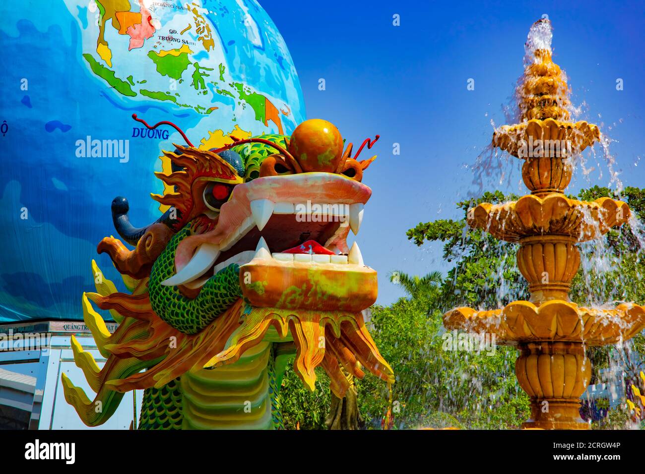 A big statue dragon at Suoi Tien park in Ho Chi Minh Vietnam Stock ...