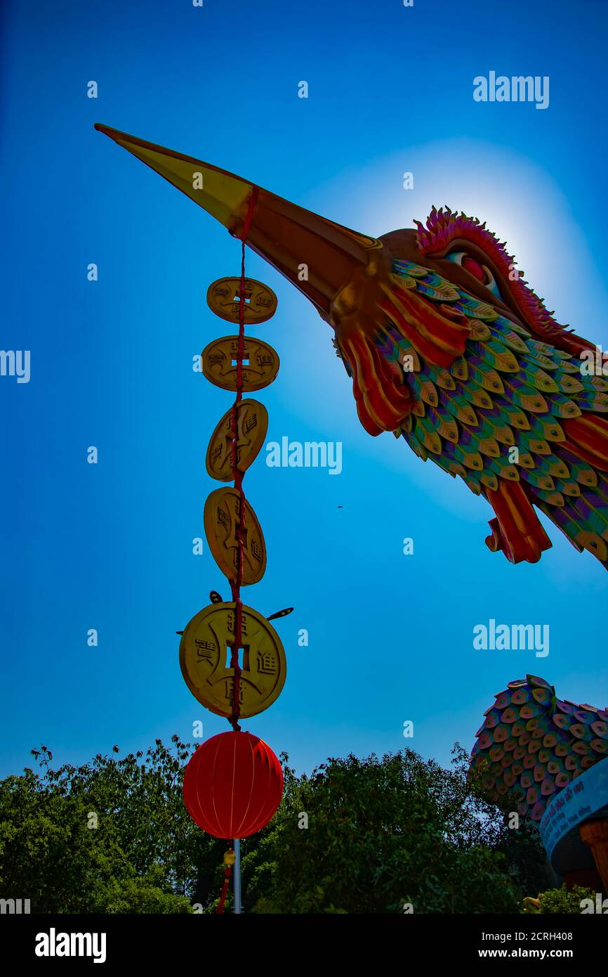 A big statue Phoenix at Suoi Tien park in Ho Chi Minh Vietnam low angle ...