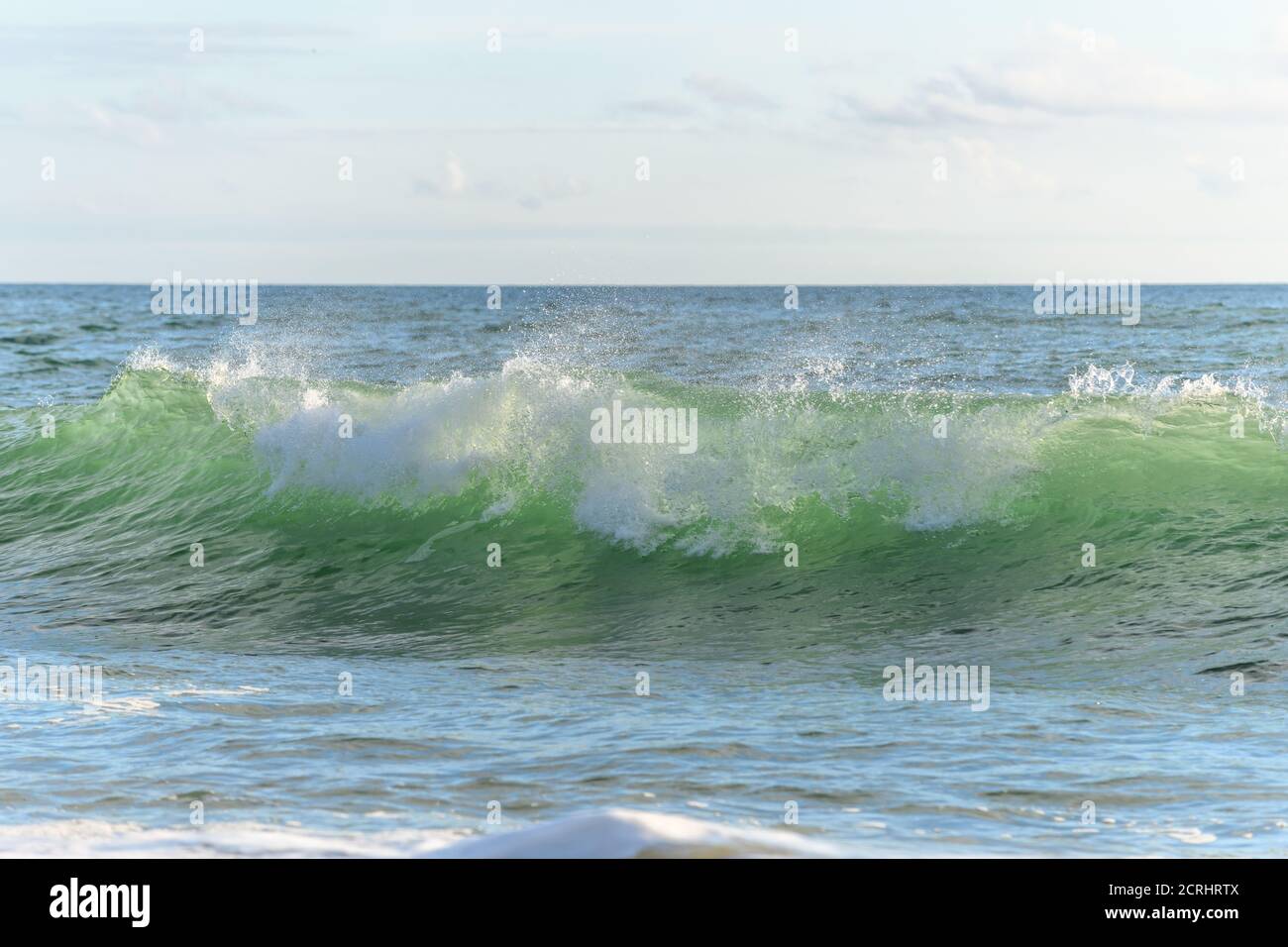 Beautiful sea wave in the atlantic ocean at the french coast near the ...