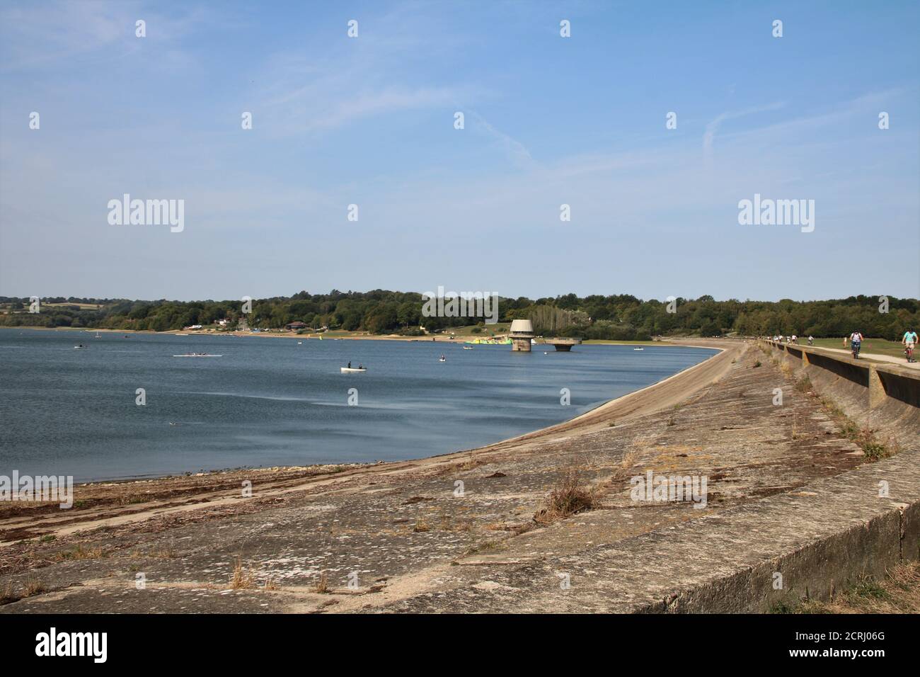 low water levels on Bewl Water reservoir in Kent Stock Photo - Alamy