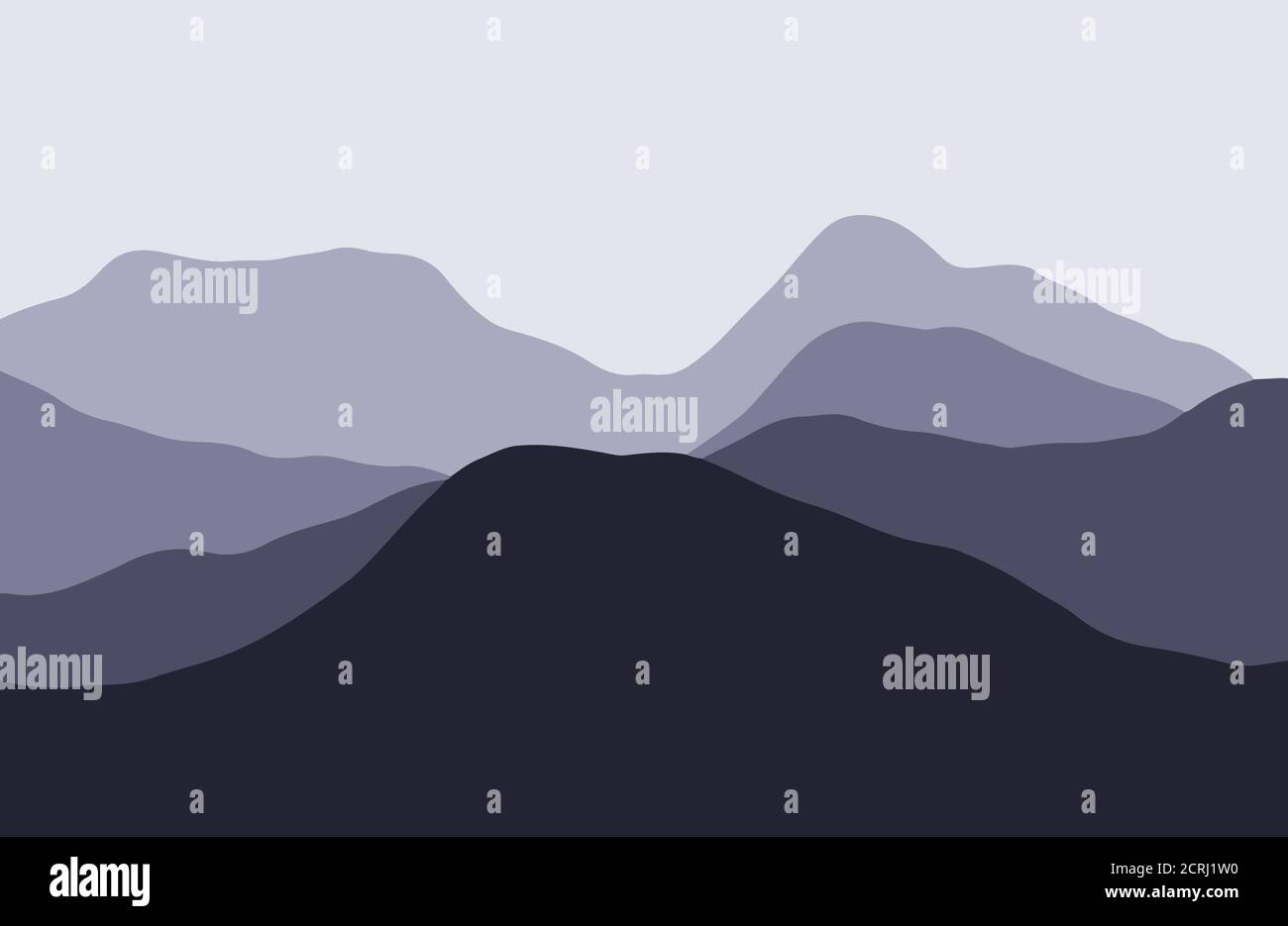 Mountains in the haze at sunset - Vector illustration Stock Vector ...