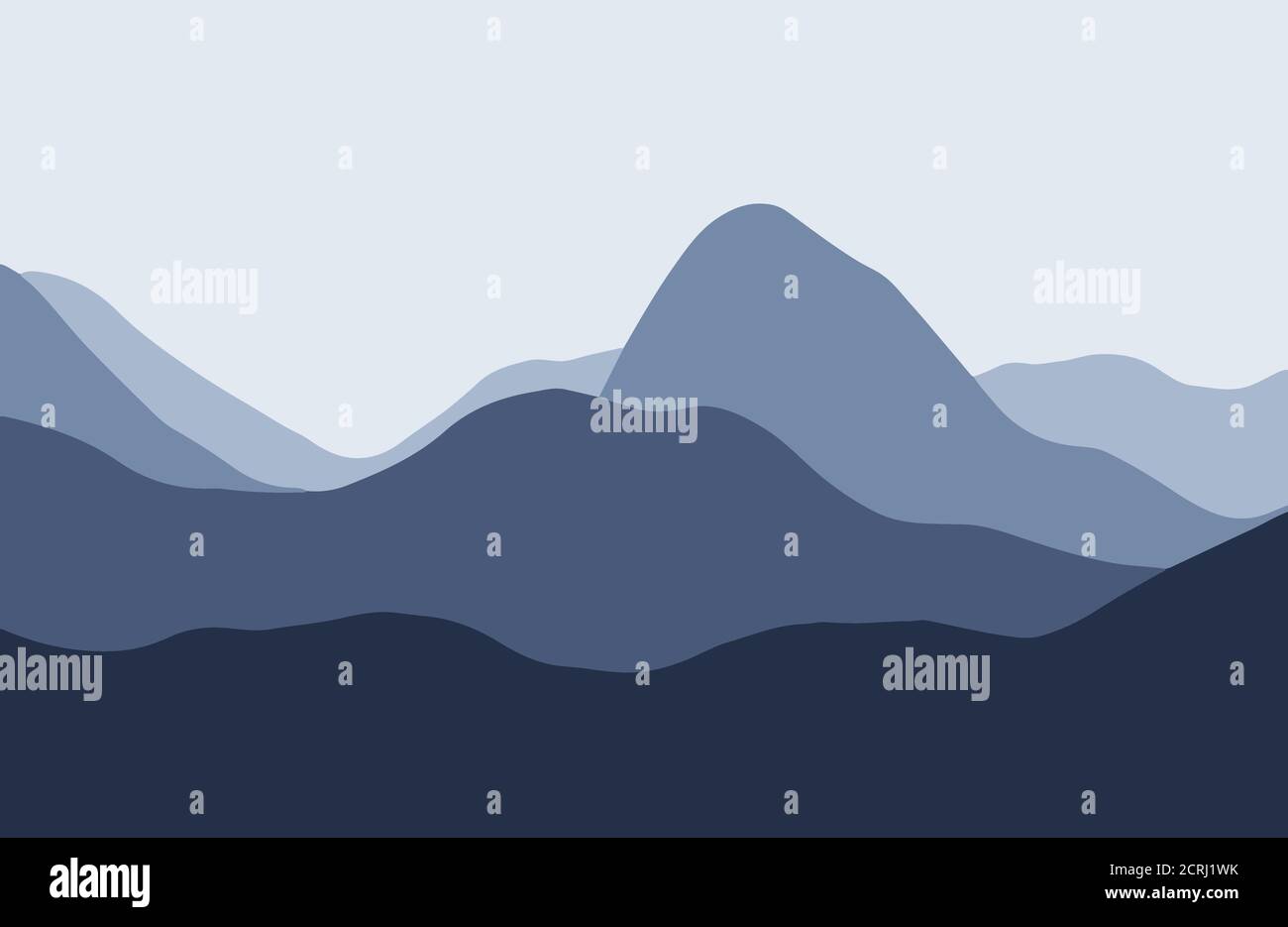 Mountains in the haze at sunset - Vector illustration Stock Vector ...