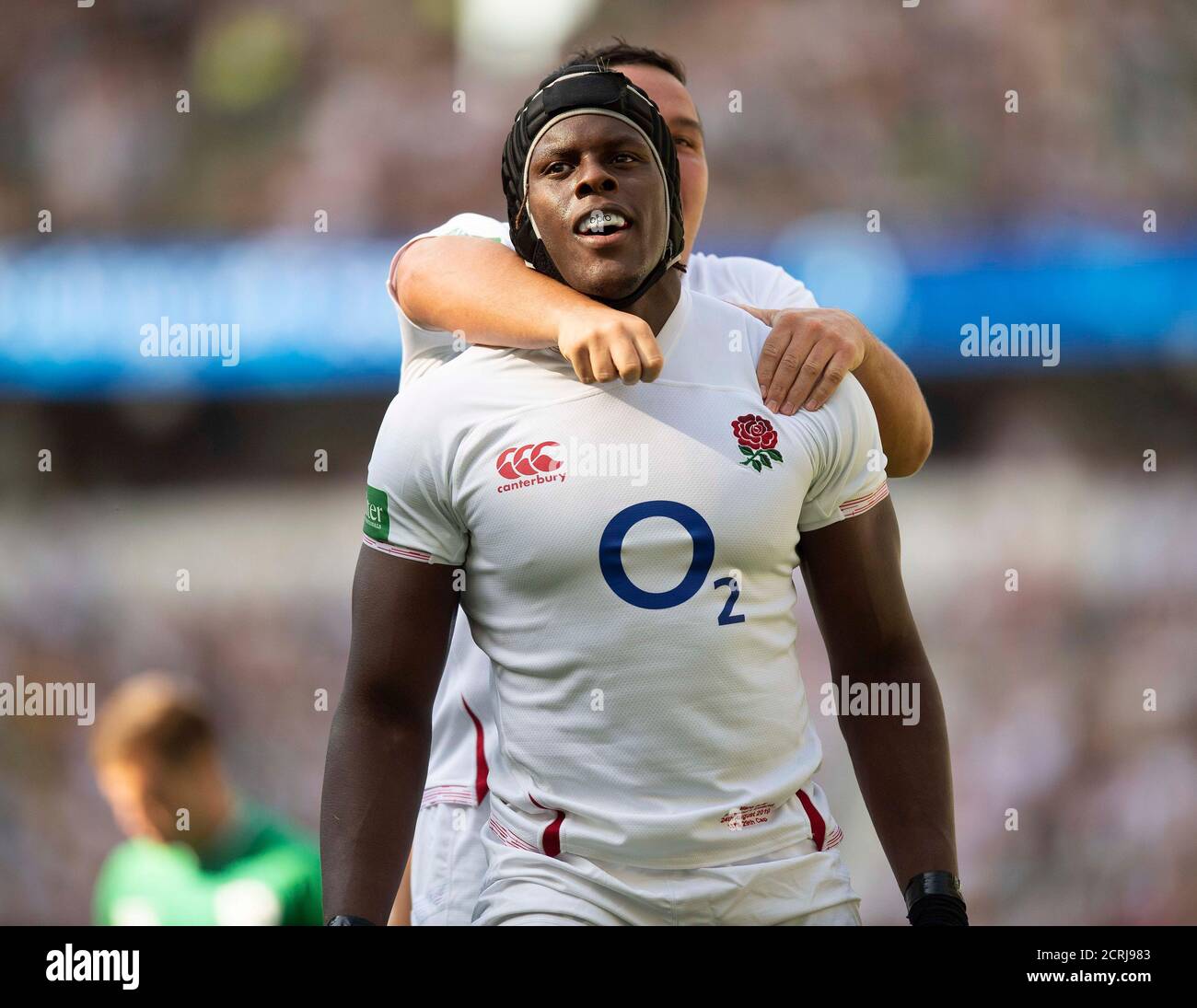 England's Maro Itoje celebrates scoring a try PHOTO CREDIT : © MARK ...