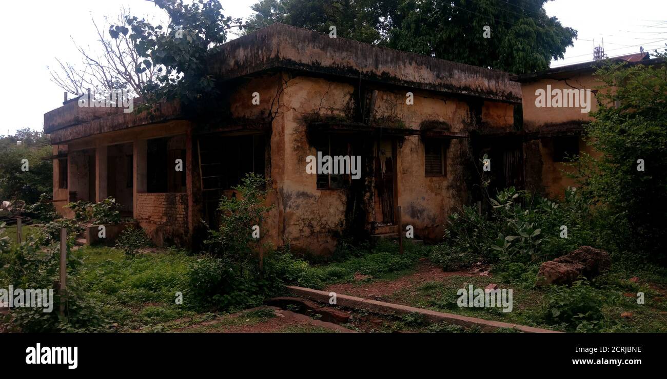 Horror building construction on forest background Stock Photo - Alamy
