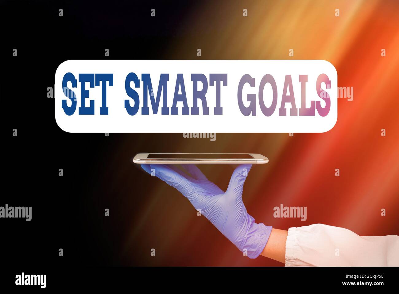 Text sign showing Set Smart Goals. Business photo showcasing giving ...