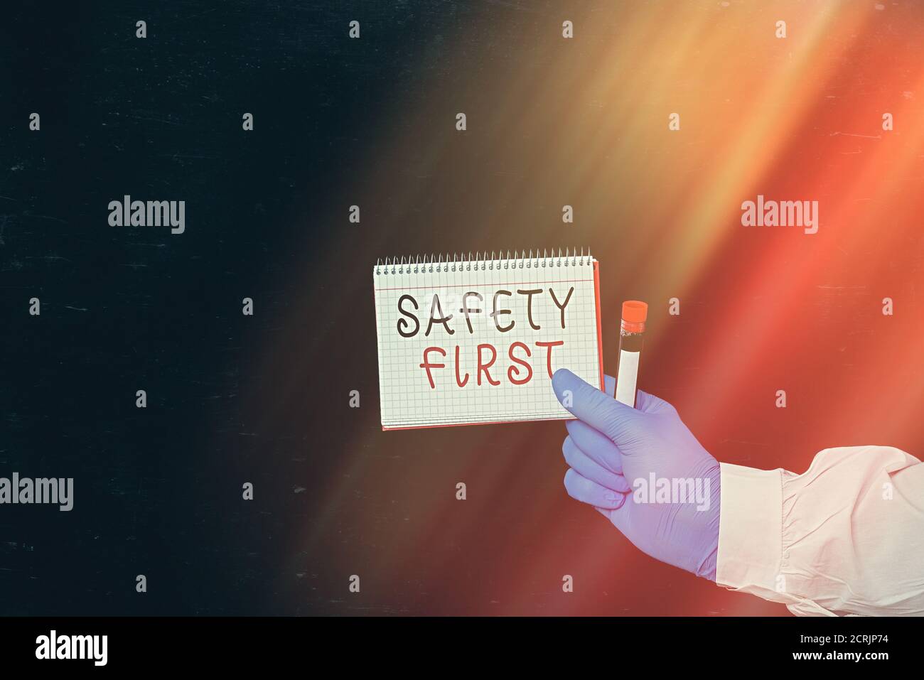 Conceptual hand writing showing Safety First. Concept meaning used to ...