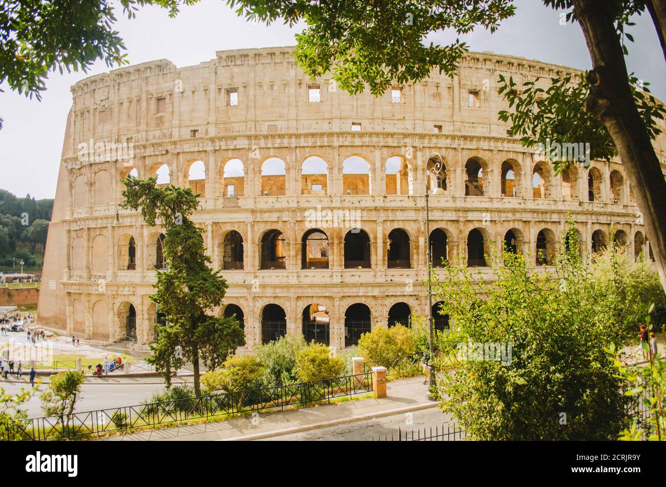 Rome, Italy - A different angle from the Colosseum taken in a park in ...
