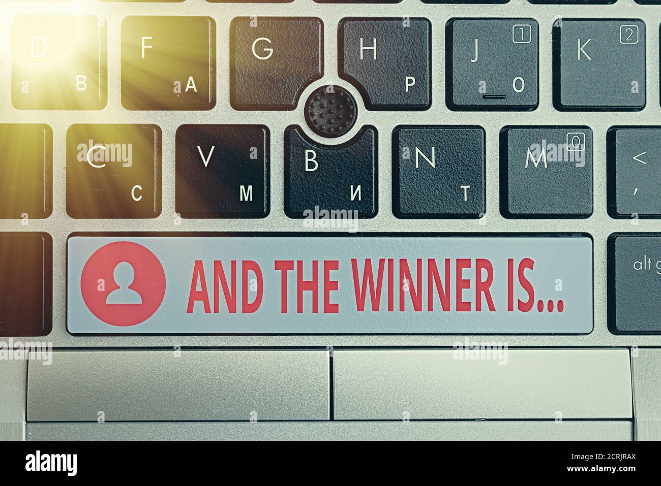 Text sign showing And The Winner Is. Business photo text announcing an ...