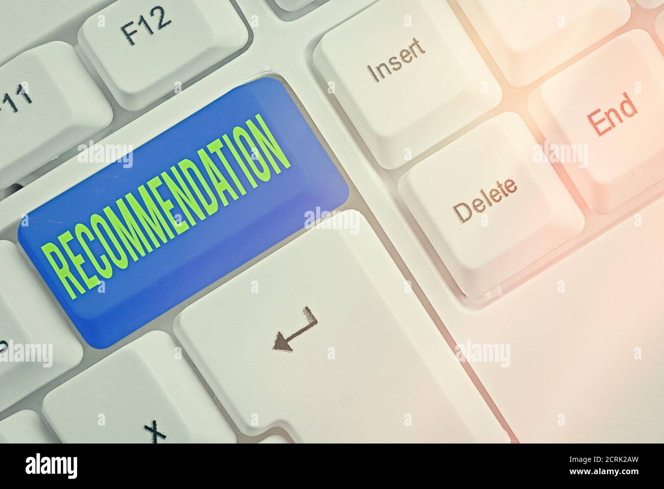 Text sign showing Recommendation. Business photo showcasing something ...