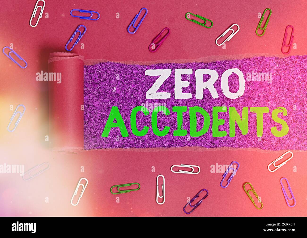 Writing note showing Zero Accidents. Business concept for important ...