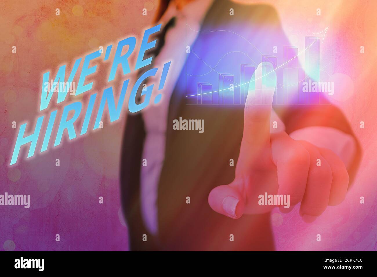 Text sign showing We Re Hiring. Business photo showcasing process of ...