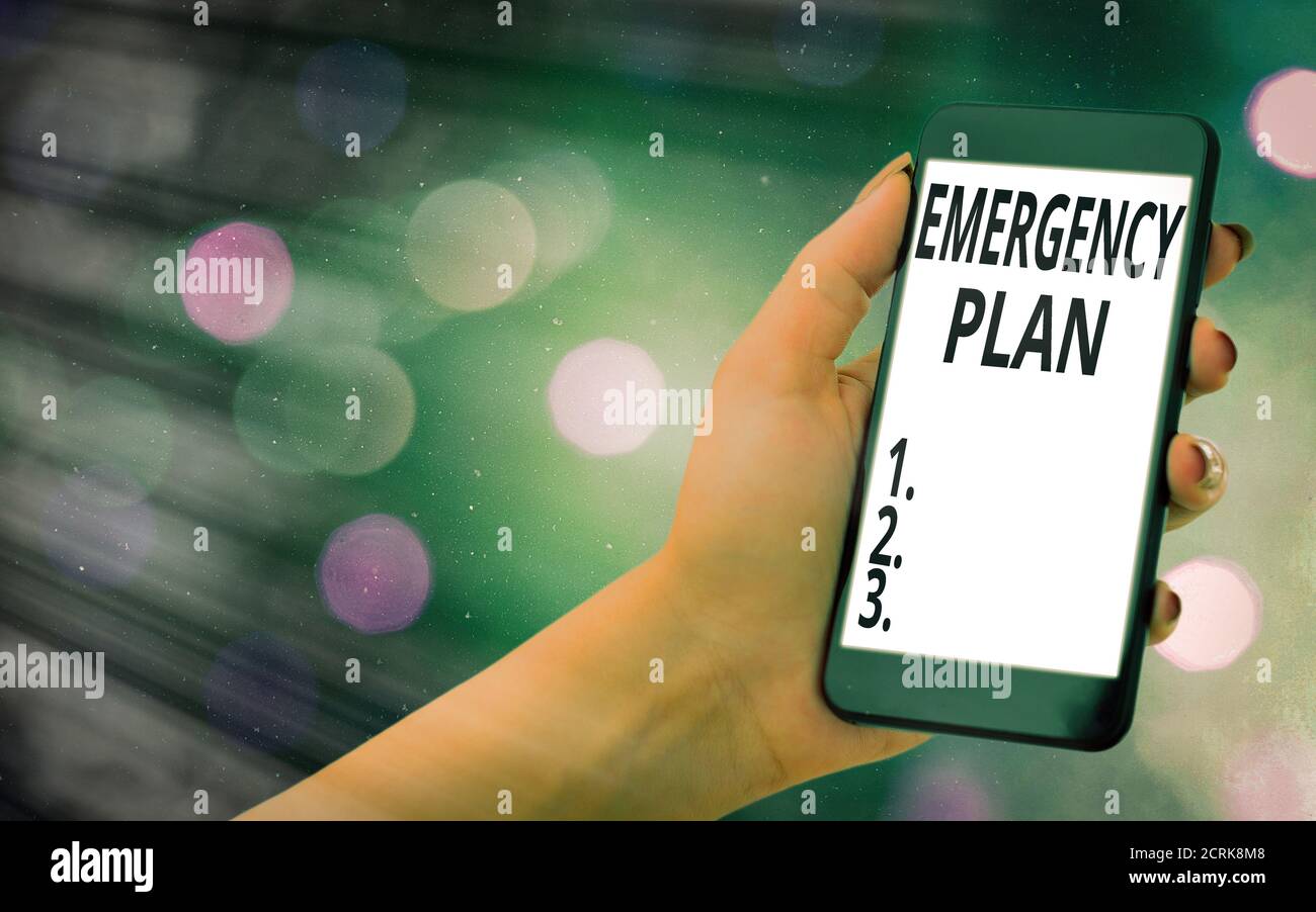 Conceptual hand writing showing Emergency Plan. Concept meaning ...