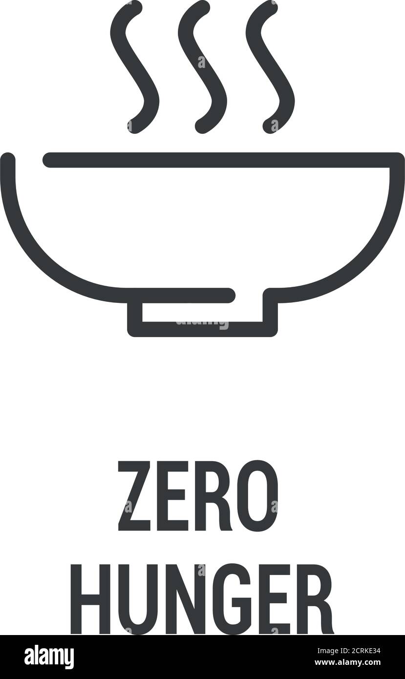 Zero hunger black icon. Corporate social responsibility. Sustainable ...