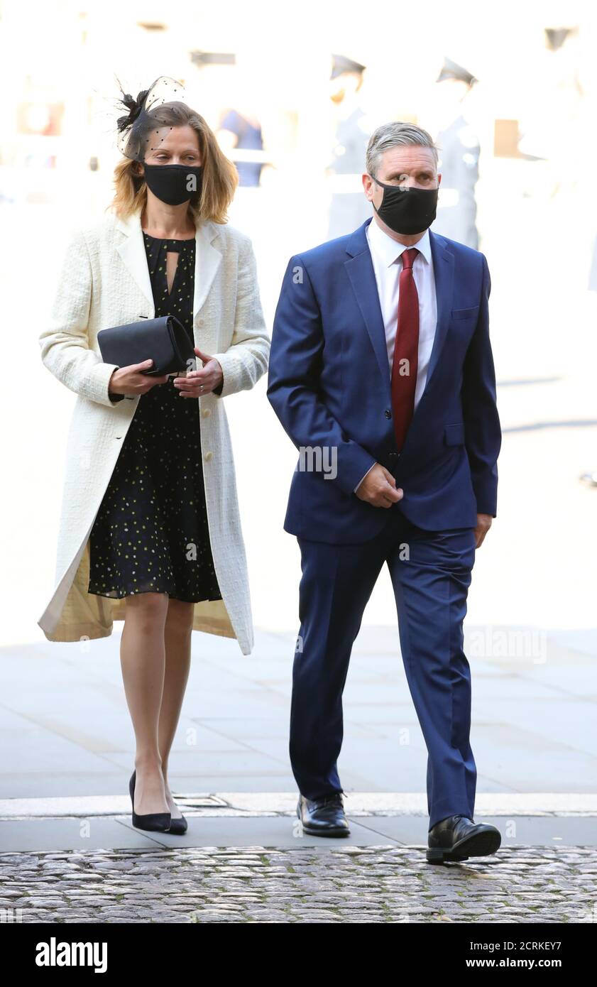 Labour leader Sir Keir Starmer and his wife Victoria arrive for a ...