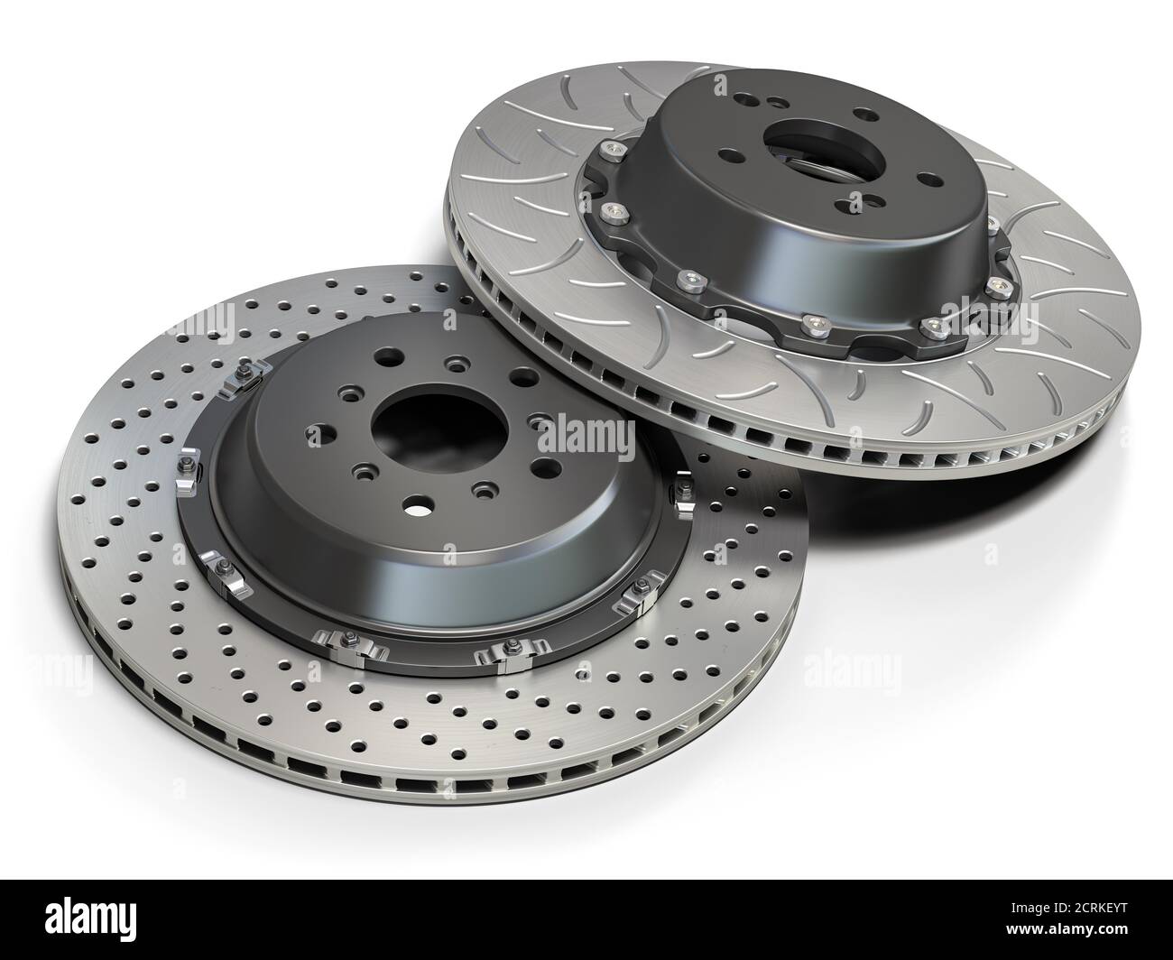 Brake disks isolated on white background. 3d illustration Stock Photo ...