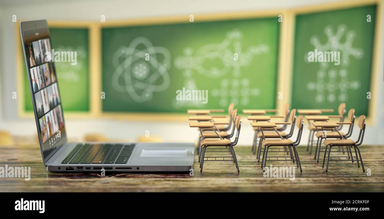 Online education and e-learning concept. Home quarantine distance ...