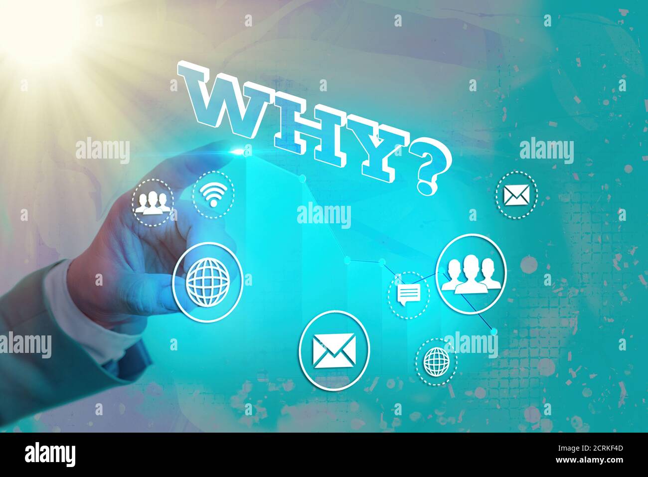 Writing note showing Why question. Business concept for the cause ...