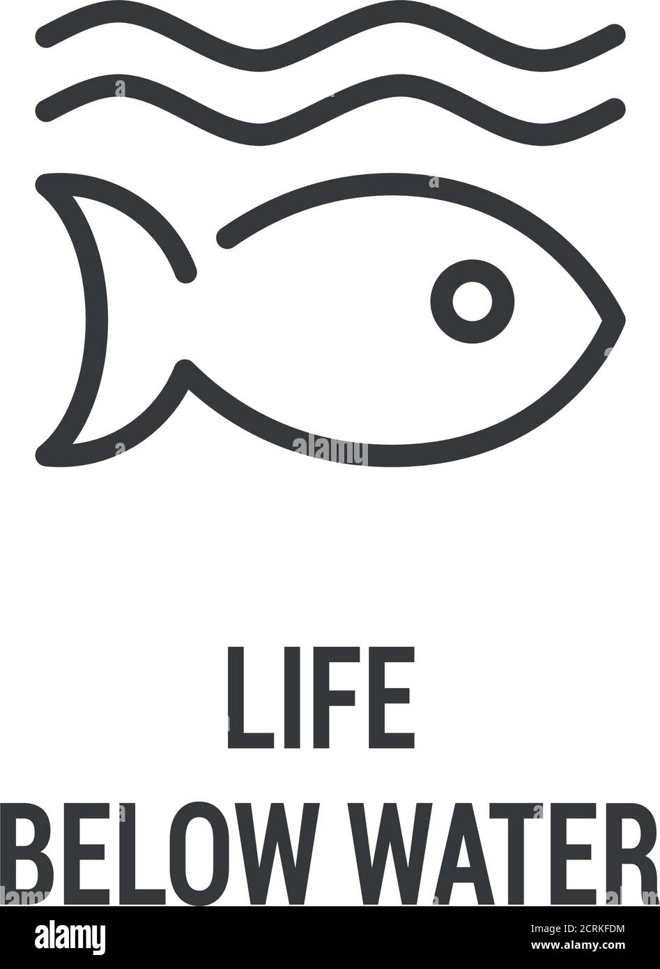 Life below water black icon. Corporate social responsibility ...