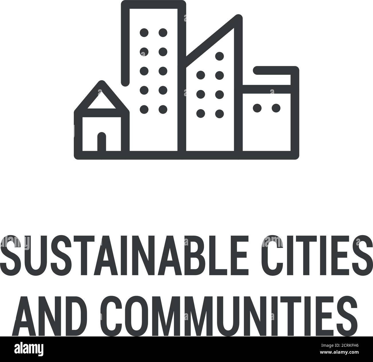 Sustainable cities and communities black icon. Creating career and ...
