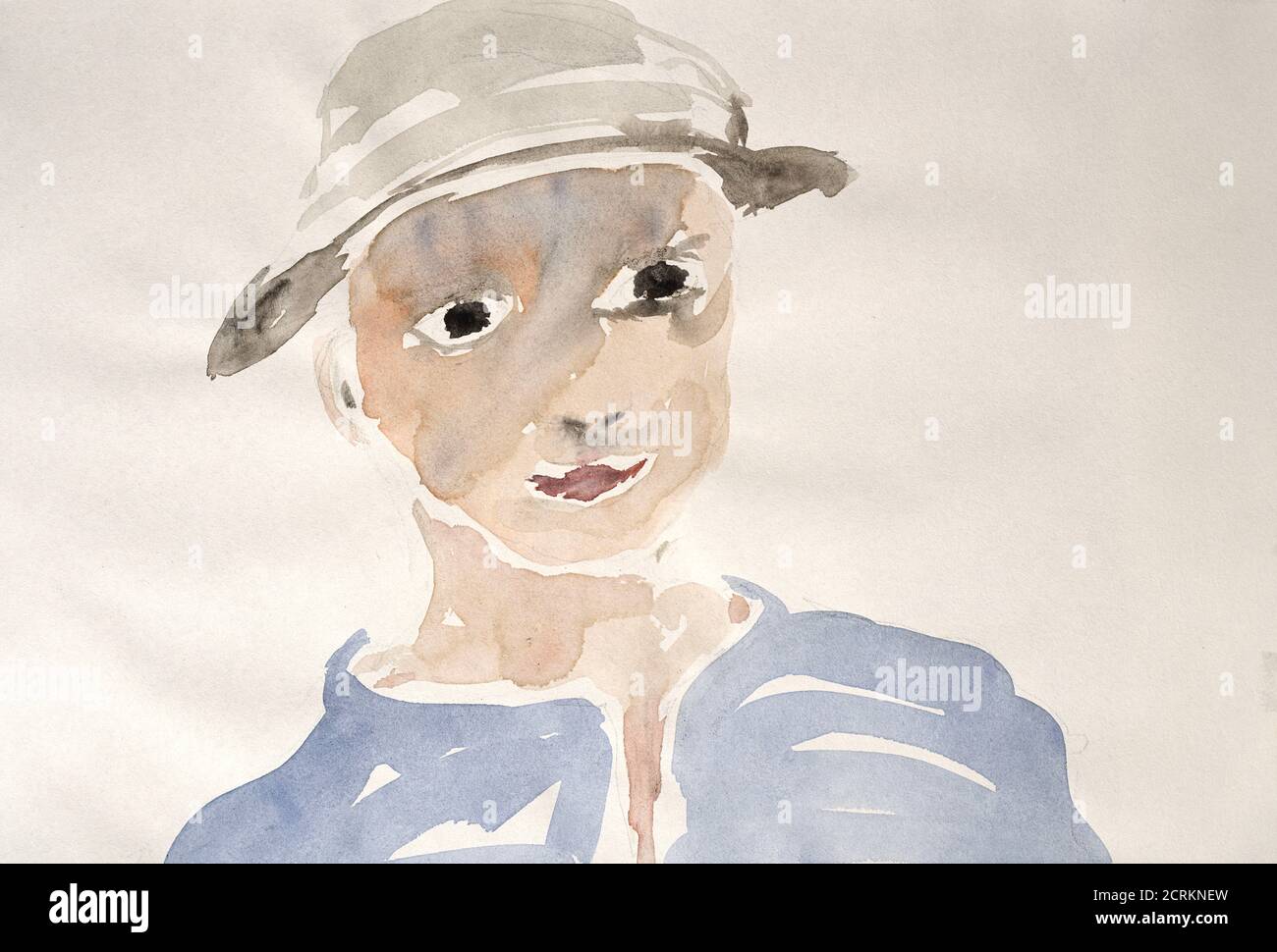 Portrait water color painting of a male human being person Stock Photo ...