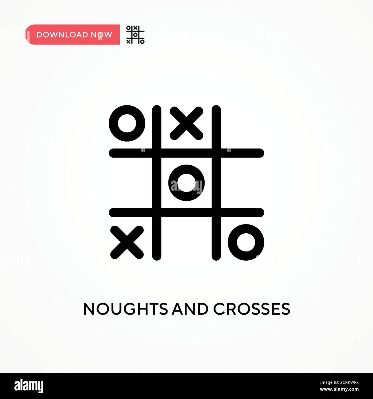 Noughts and crosses Simple vector icon. Modern, simple flat vector ...
